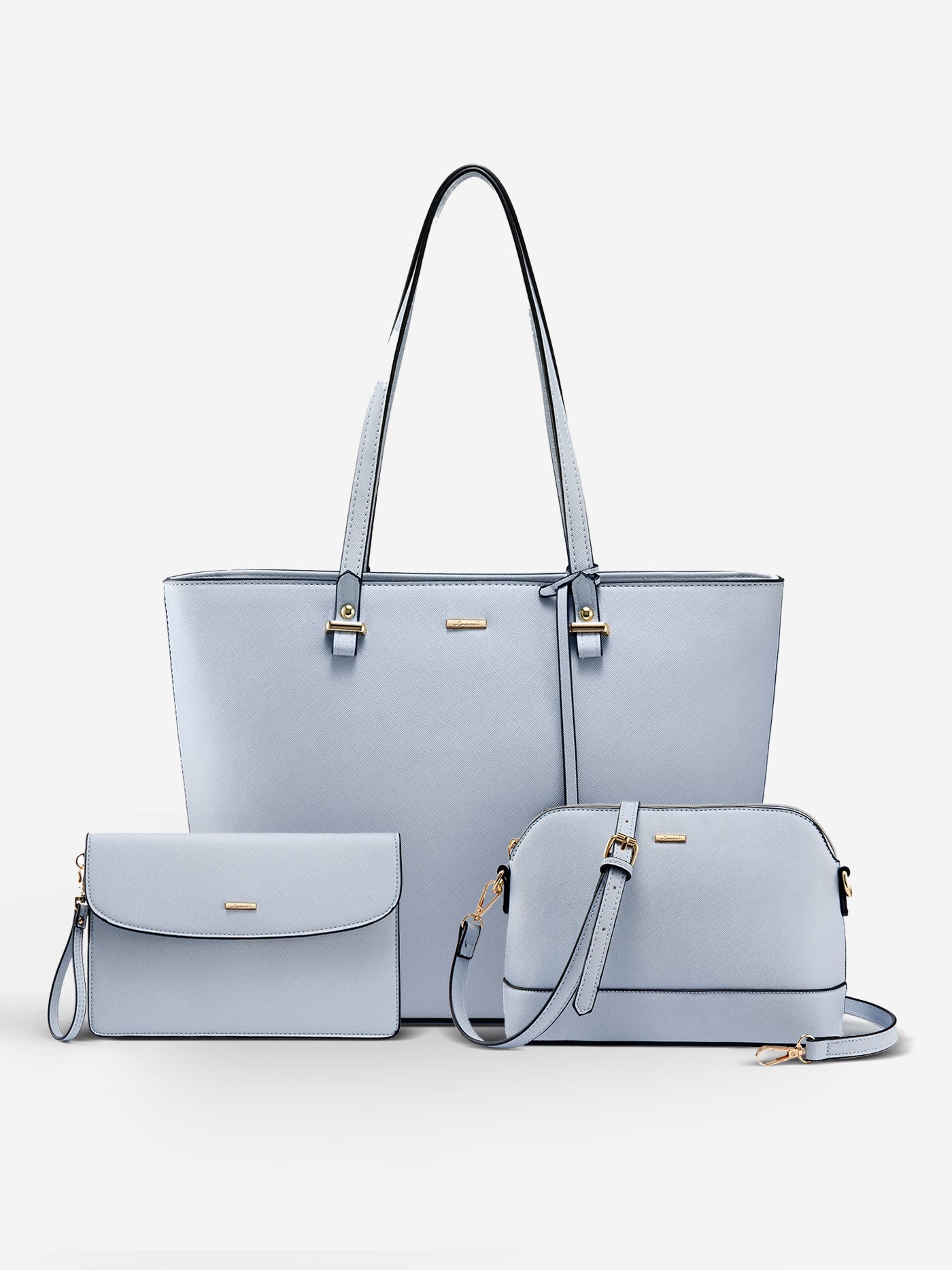 LOVEVOOK Handbag & Crossbody Bag 3-in-1 Set PVC Leather Multiple Pockets