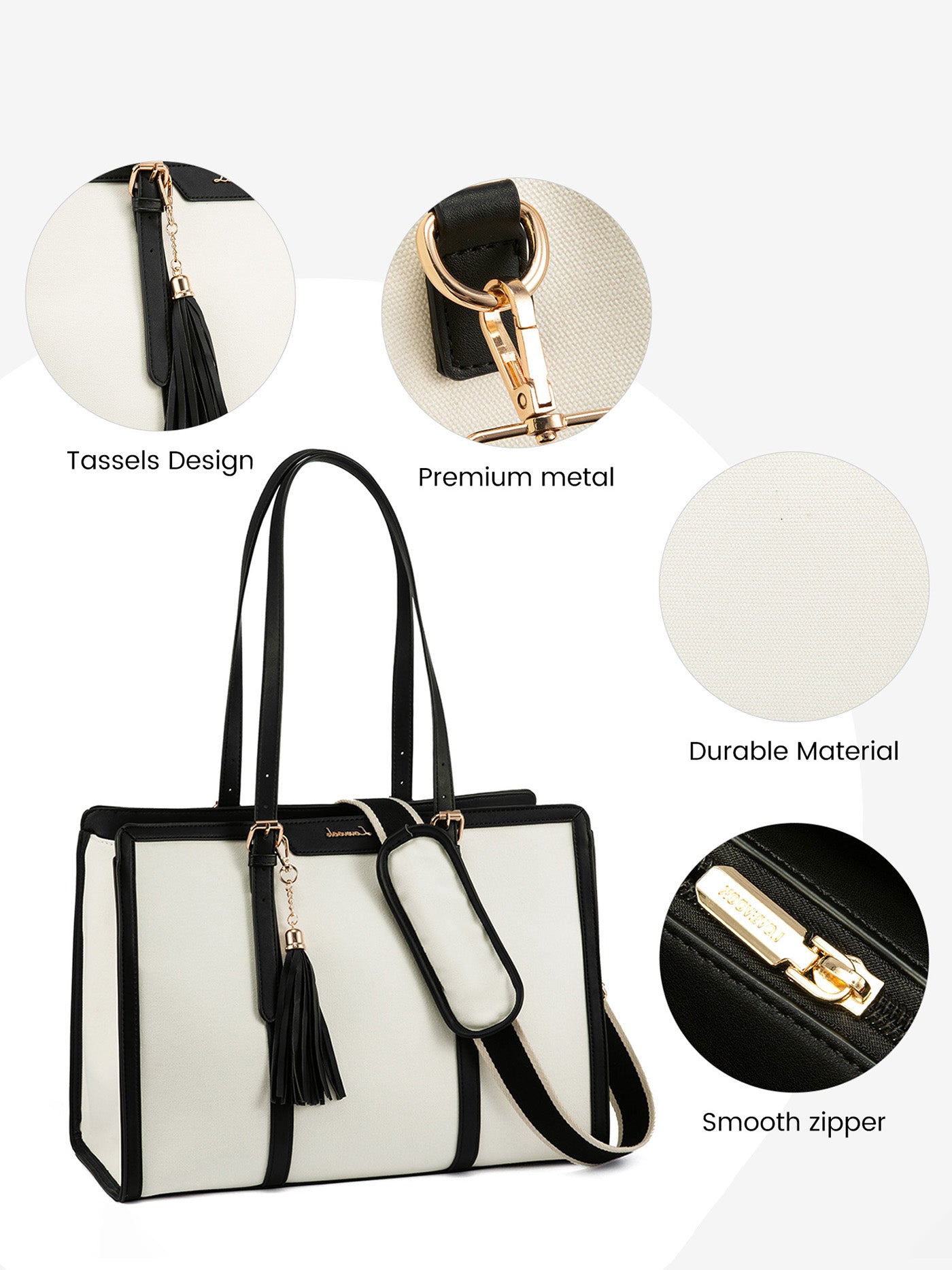 LOVEVOOK Enamored Laptop Bag 15.6" 17.3" Waterproof PU Leather Padded ...