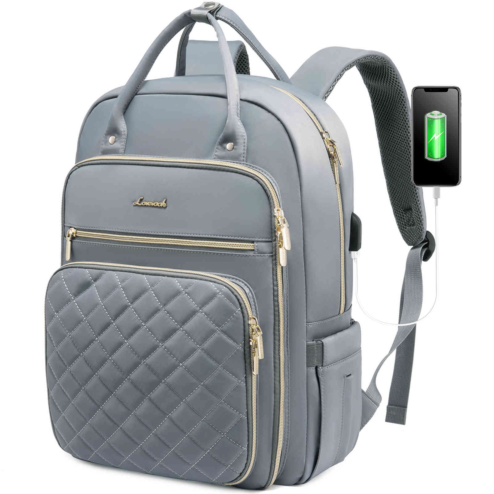 LOVEVOOK Laptop Backpack for Women, Quilted Design, Fit 15.6/17 inch ...